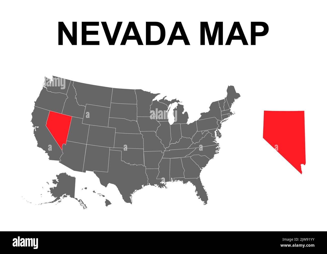 Nevada map shape, united states of america. Flat concept icon symbol ...