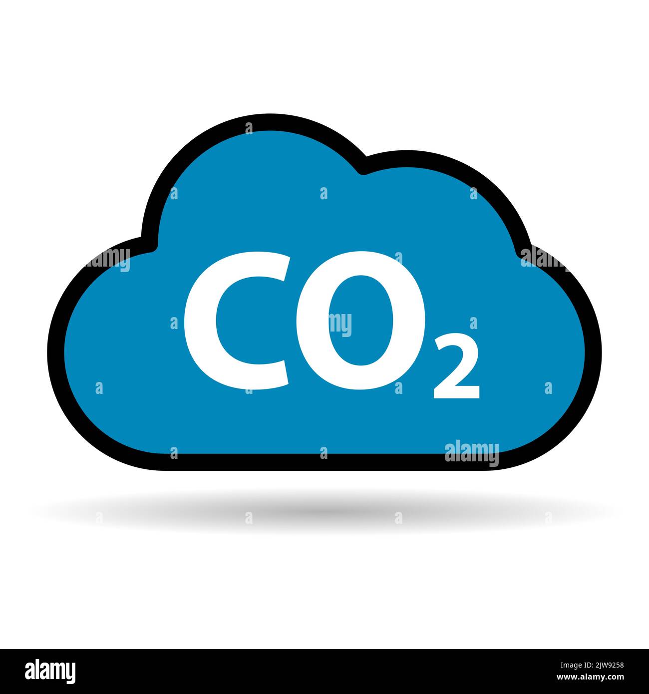 CO2 reduce cloud icon shadow, clean global emission, environment eco ...