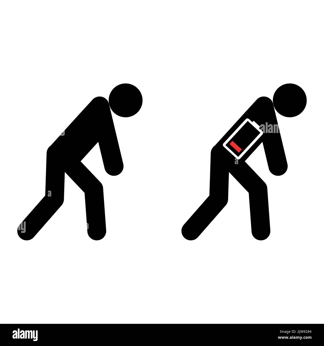 Set of Tired man icon, sleep emotion tired sign, bored concept symbol ...