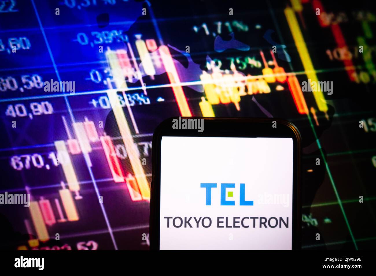 KONSKIE, POLAND - August 30, 2022: Smartphone displaying logo of Tokyo ...