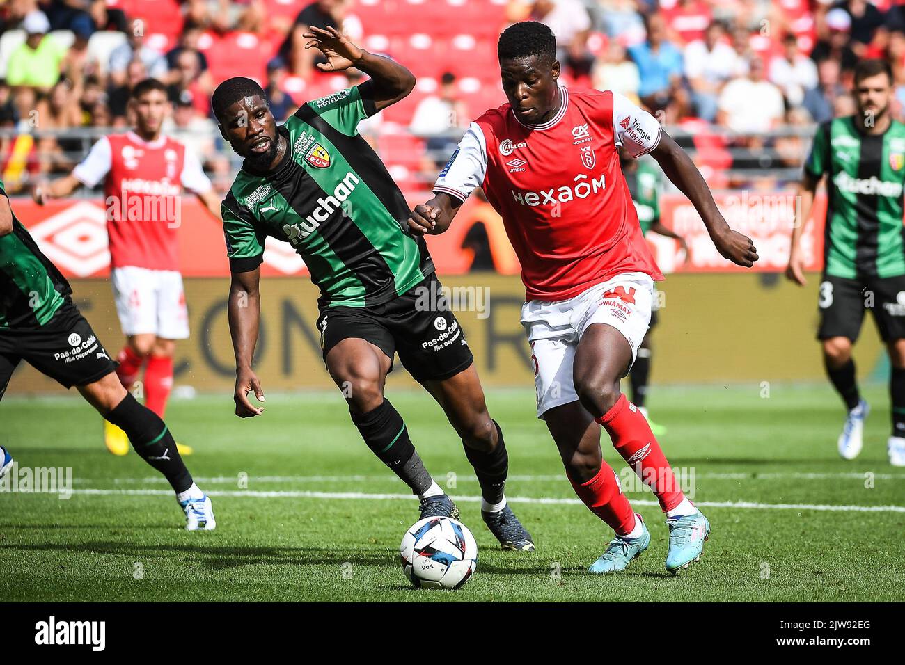Reims, France, France. 4th Sep, 2022. Kevin DANSO of Lens and Marshall ...