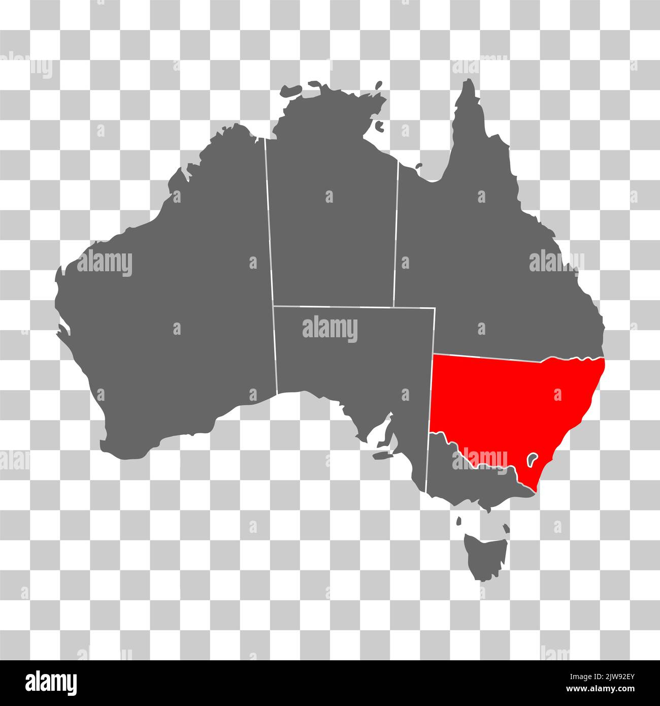 Australia map of New South Wales icon, geography blank concept ...