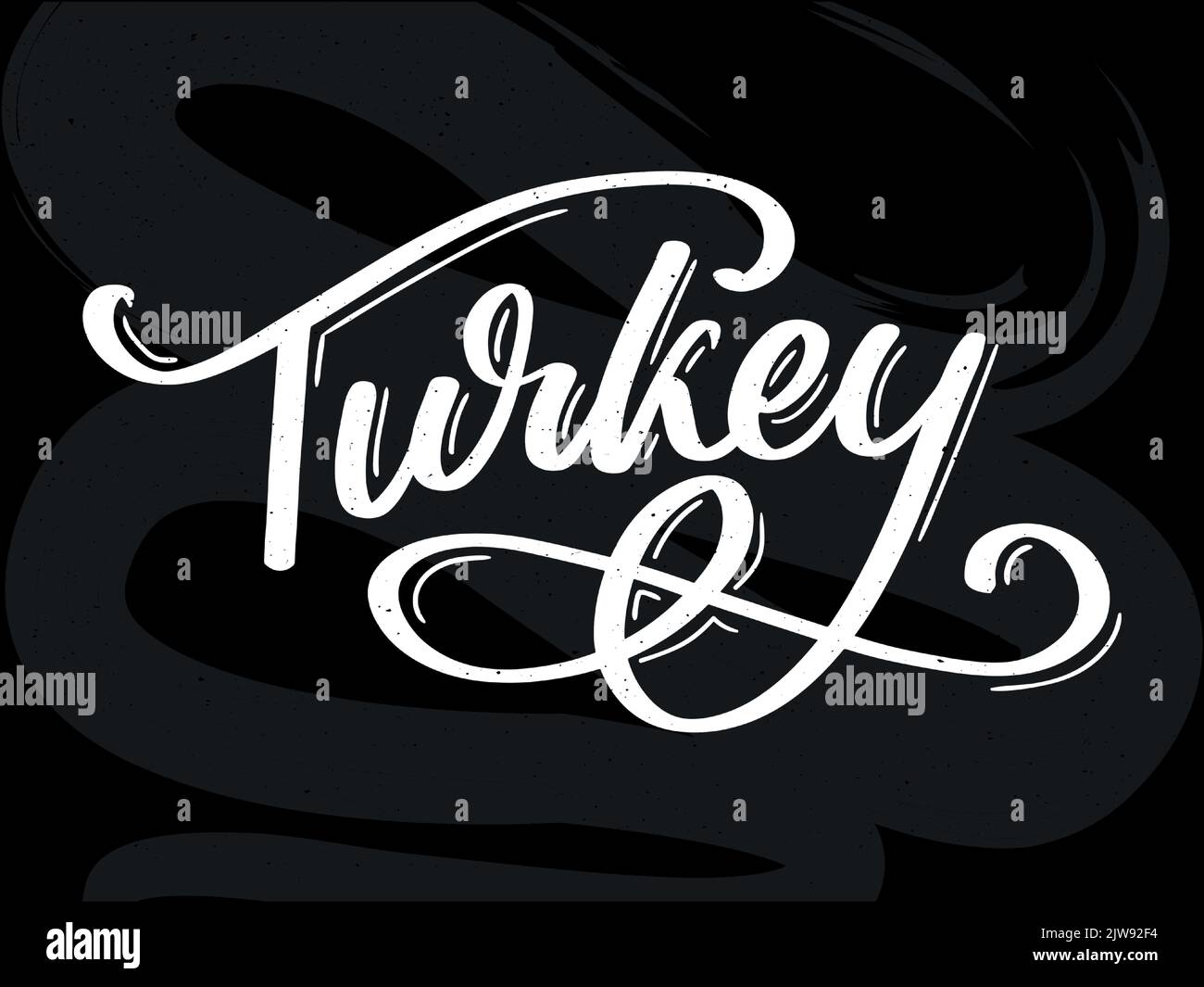 Turkey Lettering. Handwritten name of the country. Vector design ...
