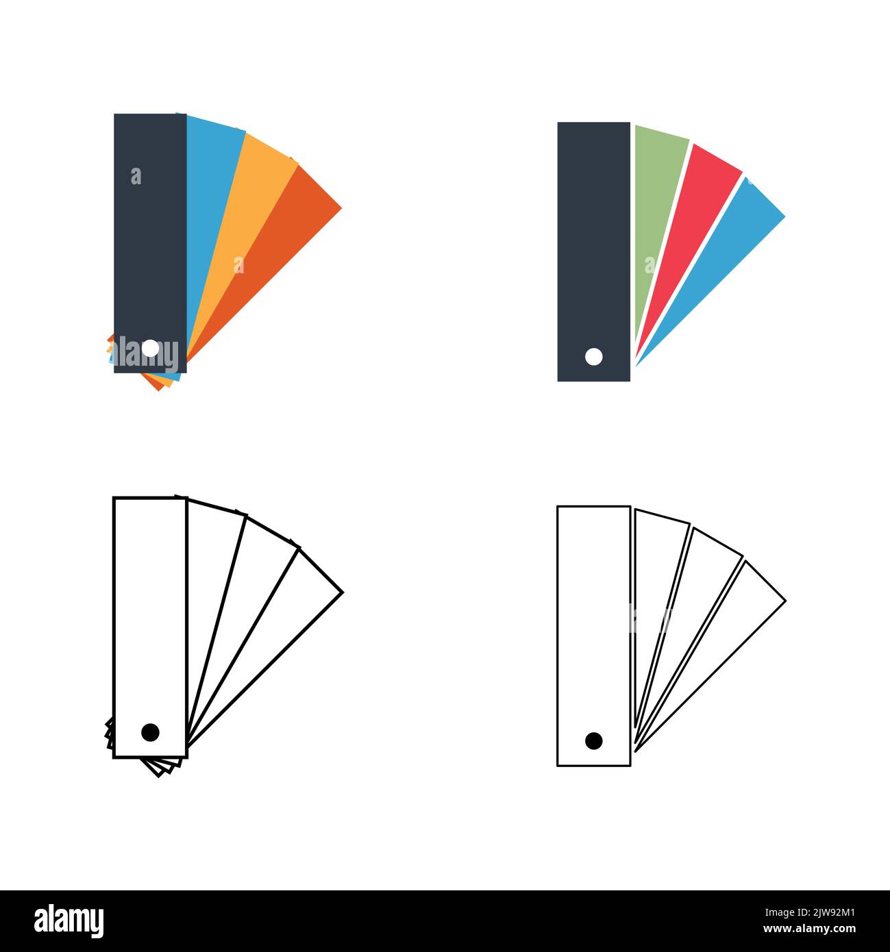 Set of Pantone color icon, colorful graphic catalog symbol, color ...