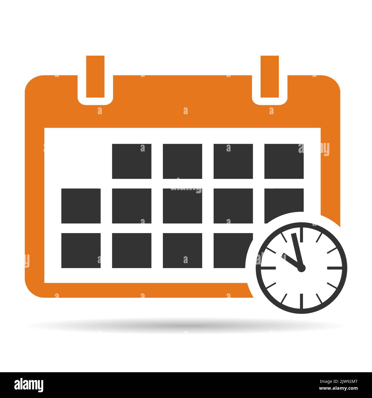 Calendar icon date day time shadow symbol, event deadline organizer ...