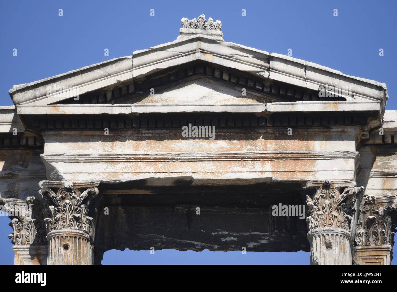 Doric columns and pediment made out of Pentelic marble part of Athena ...