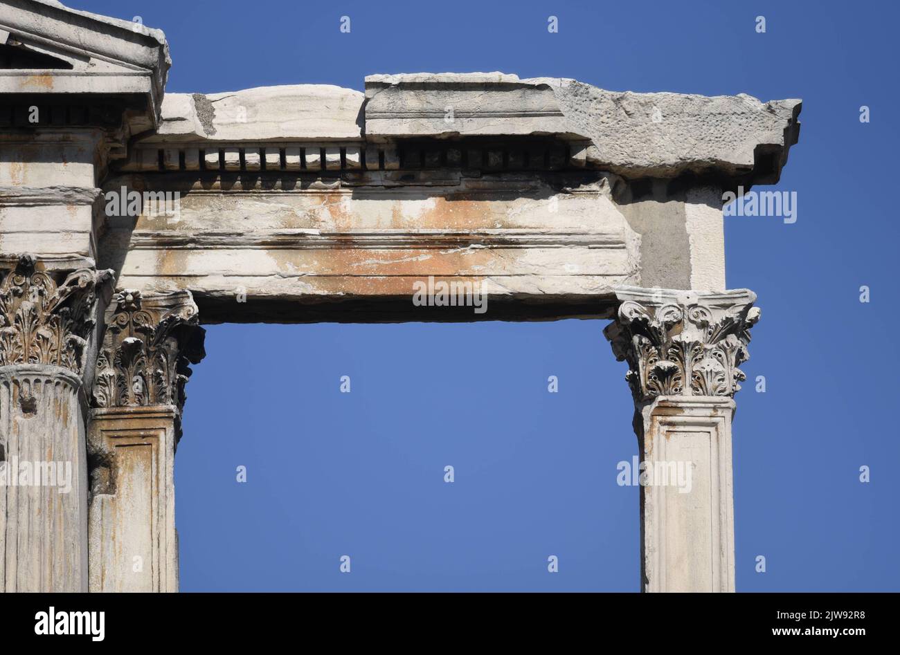 Doric columns and pediment made out of Pentelic marble part of Athena ...