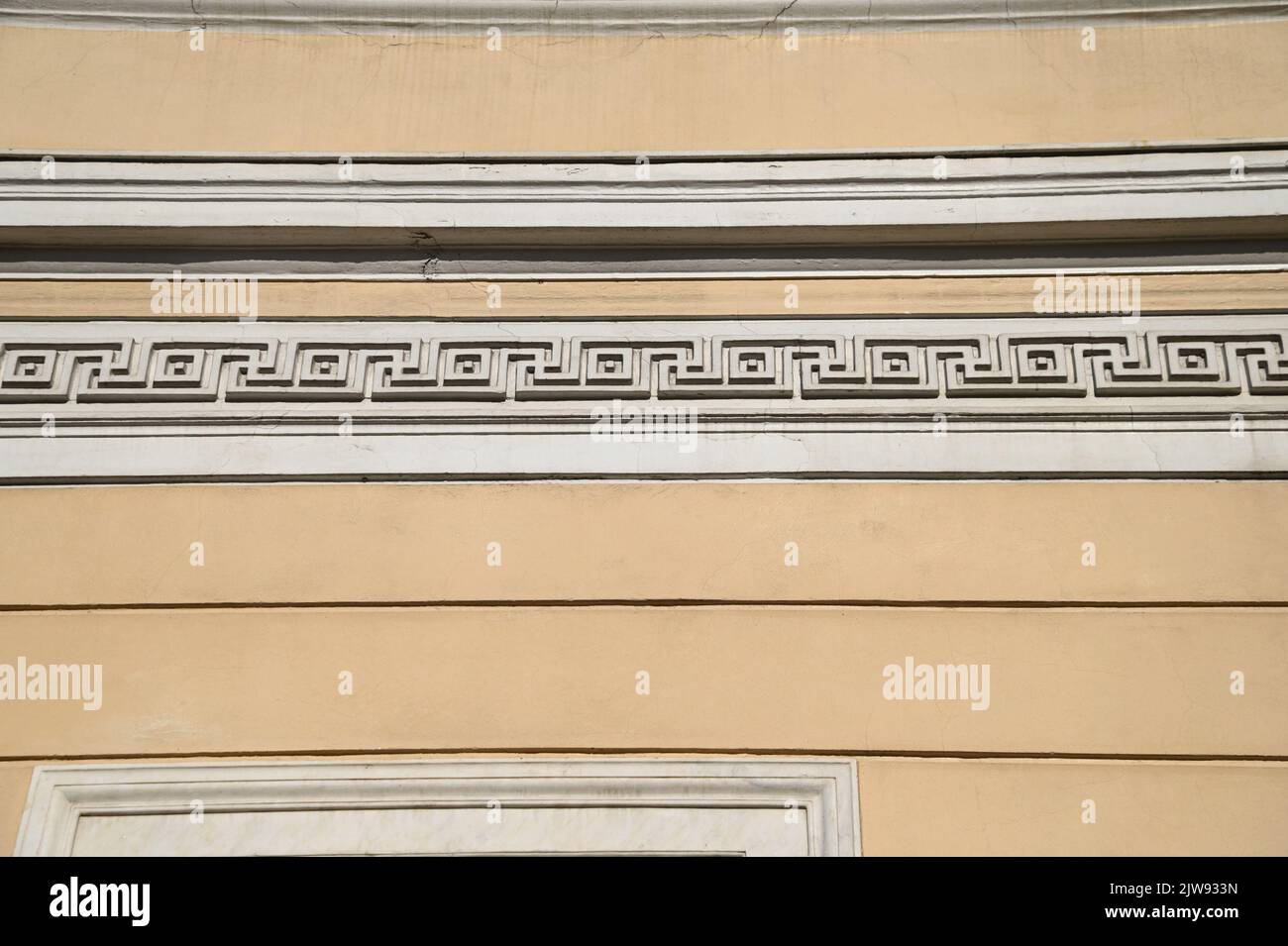 Neoclassical architectural detail of the Hellenic Parliament facade in ...
