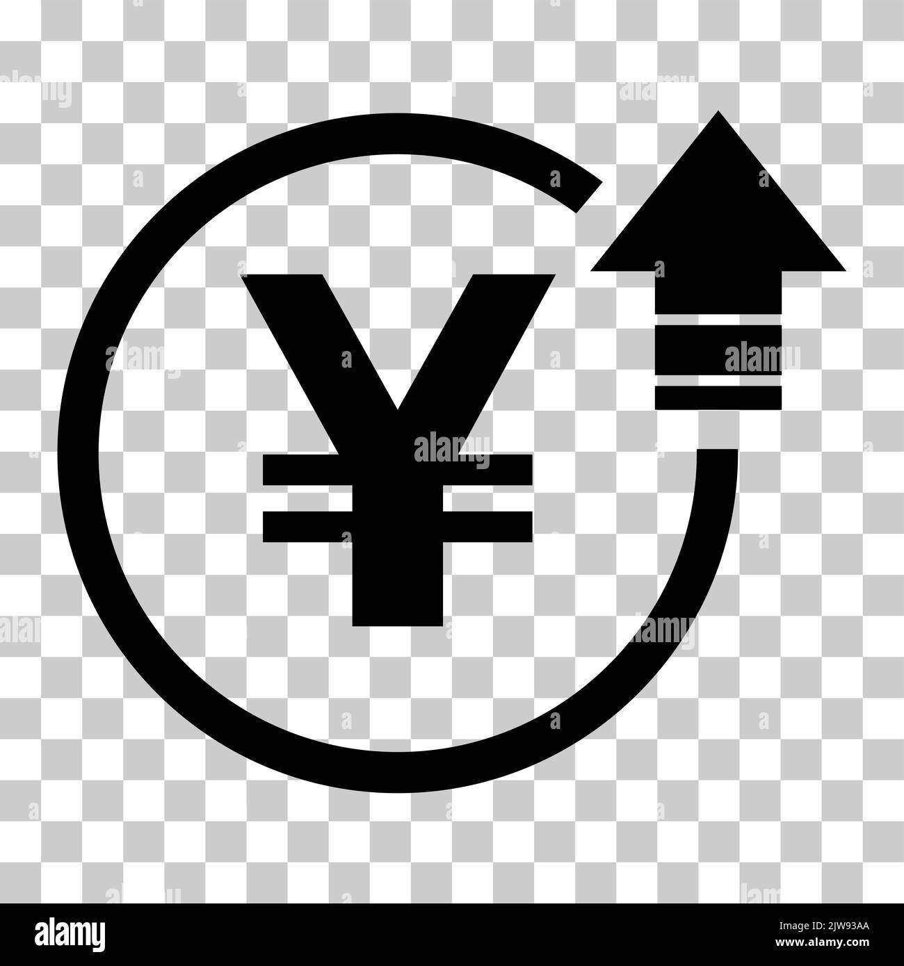 Cost symbol yuan increase icon. Income vector symbol image isolated on ...