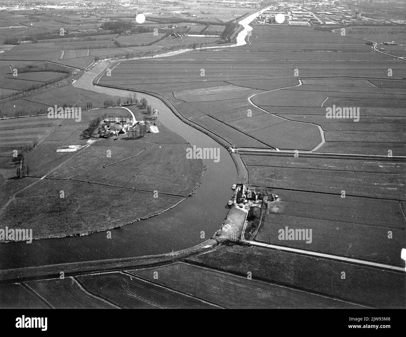 Aerial photo of the river Eem at the height of the small Melm (right ...