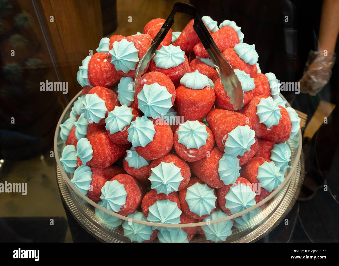 Artisanal candies within the candy shop in istanbul. Macaron candies on ...