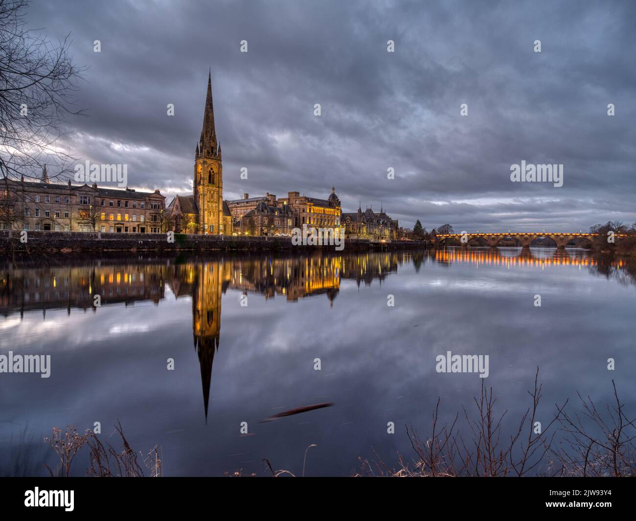 A view of the River Tay, Tay Street and the church of St. Mathews ...