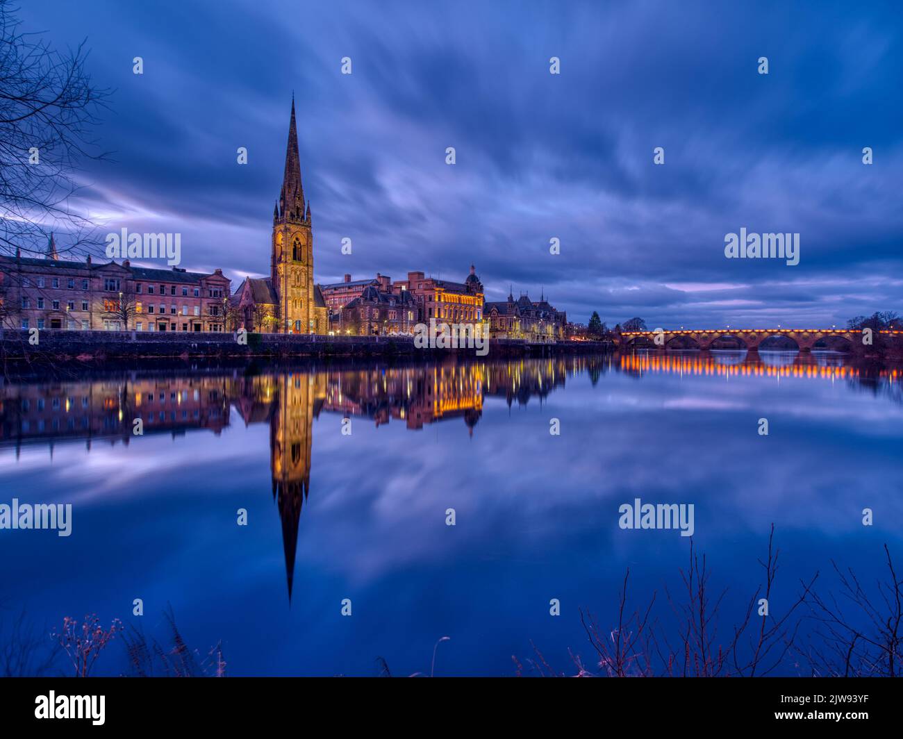 A view of the River Tay, Tay Street and the church of St. Mathews ...