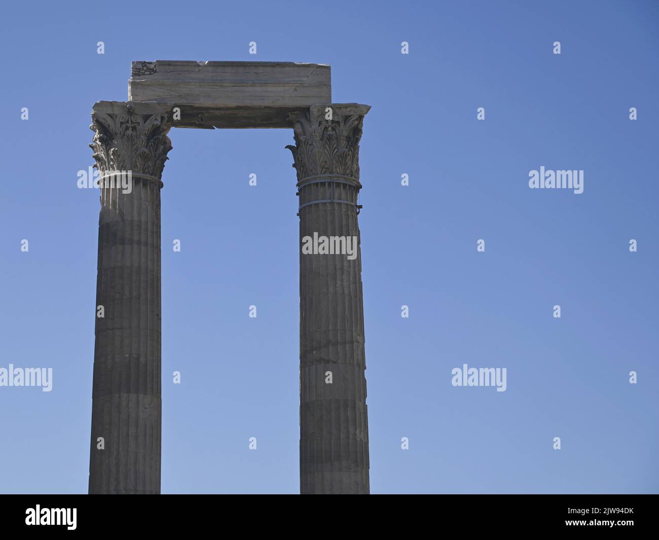 Doric column made out of Pentelic marble in the Roman Agora of Athens ...