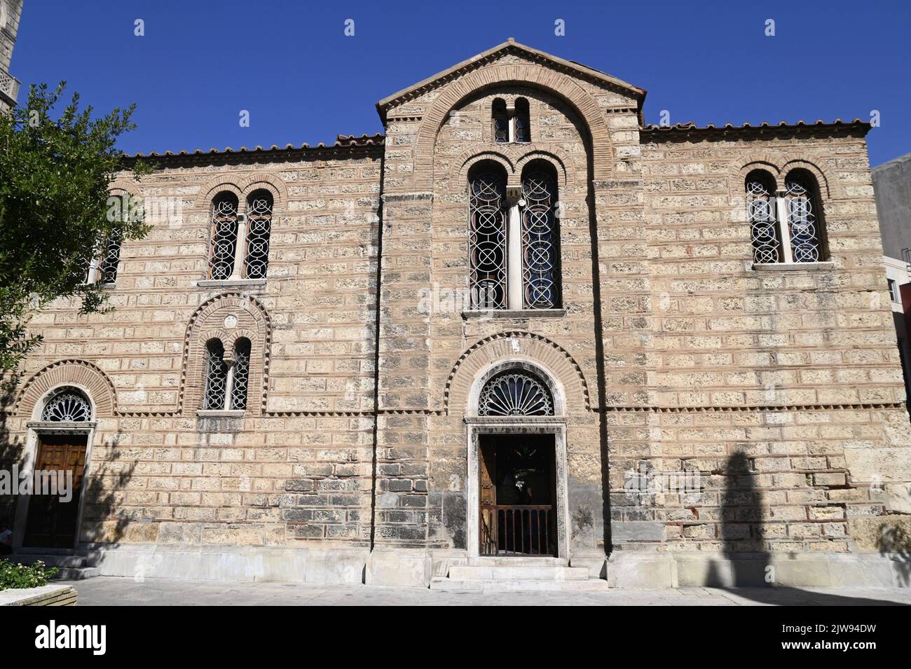 Scenic exterior view of the historic Russian Byzantine church of Holy ...