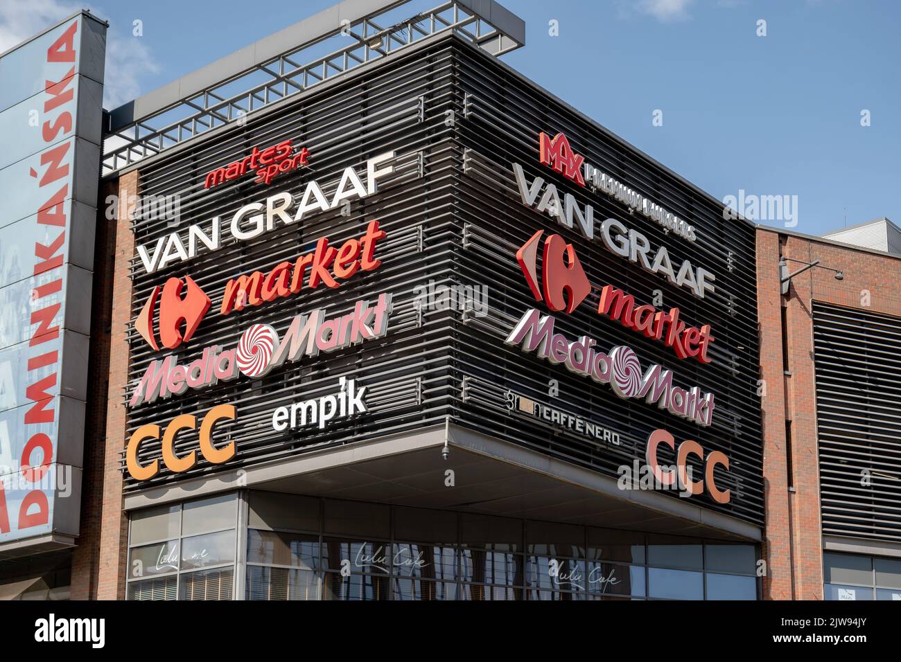 Wroclaw, Poland, Galeria Dominikanska shopping mall, various store ...