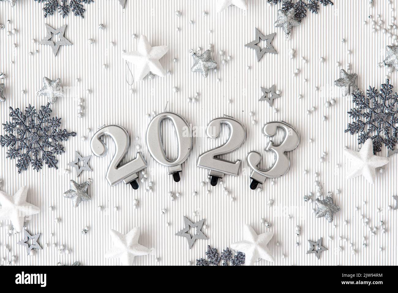 Christmas background with numbers 2023 on a white background Stock ...