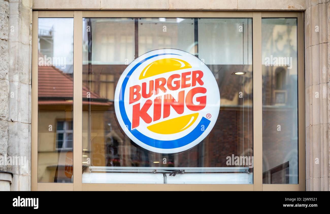 Burger King restaurant round logo sign, symbol, closeup, detail ...