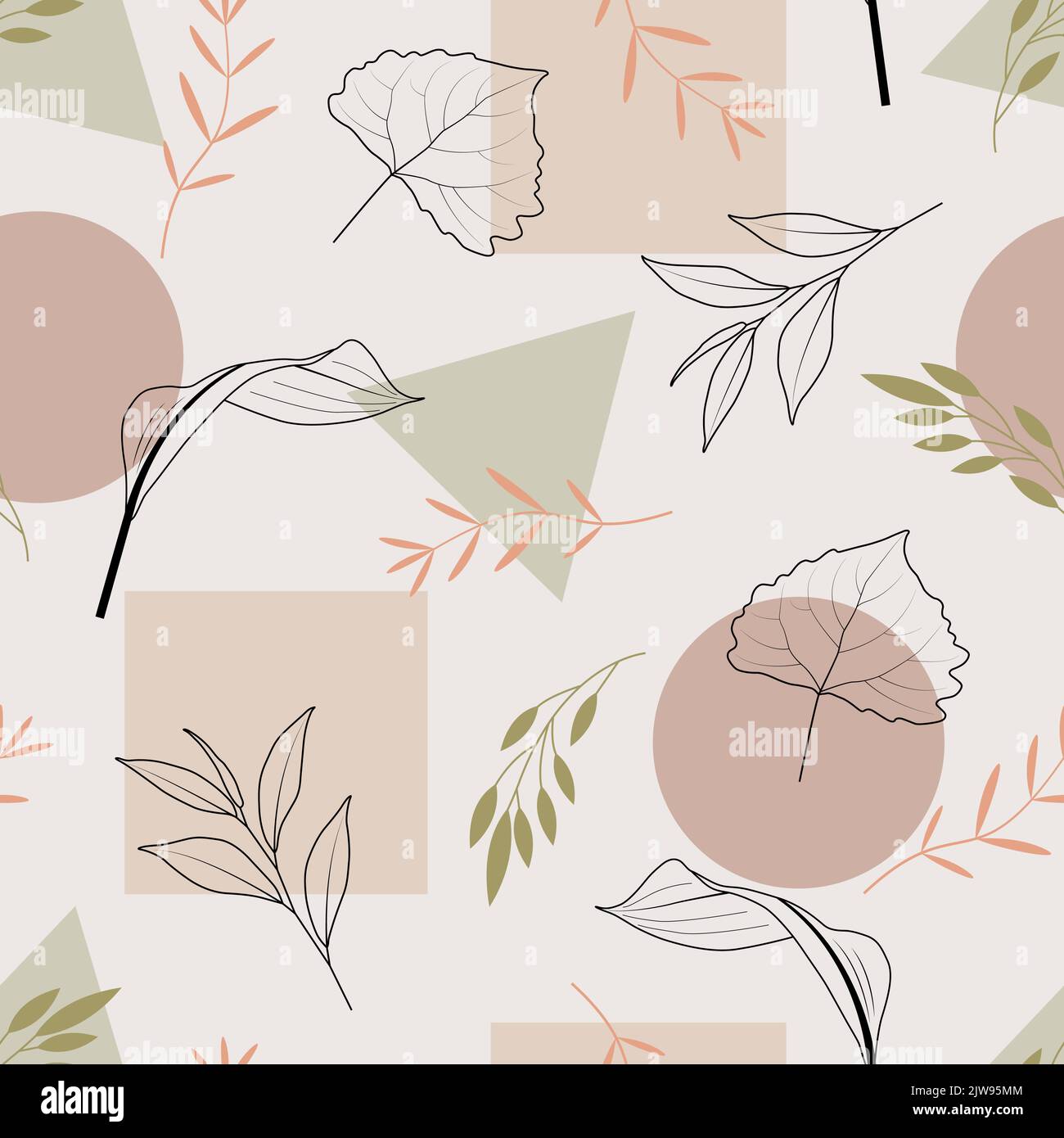 Ornate Trendy Ditsy Floral Seamless Pattern Design Abstract Leaves