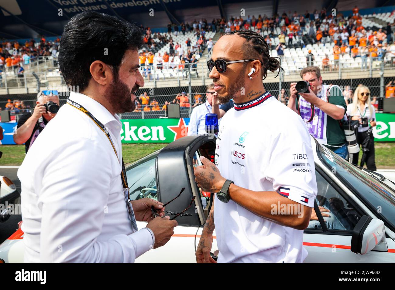 BEN SULAYEM Mohammed (uae), President of the FIA, with HAMILTON Lewis (gbr), Mercedes AMG F1 ...