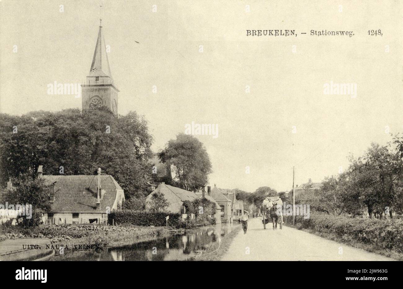 View of the village center of Breukelen, the Kerkgracht and the ...