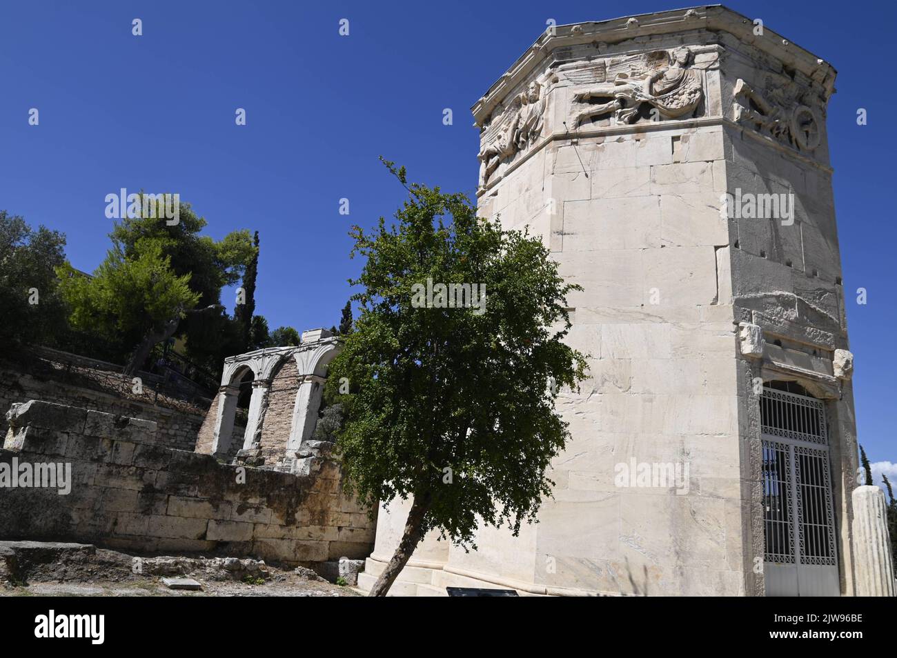 Scenic view of the ancient historic landmark Horologion of Andronikos ...