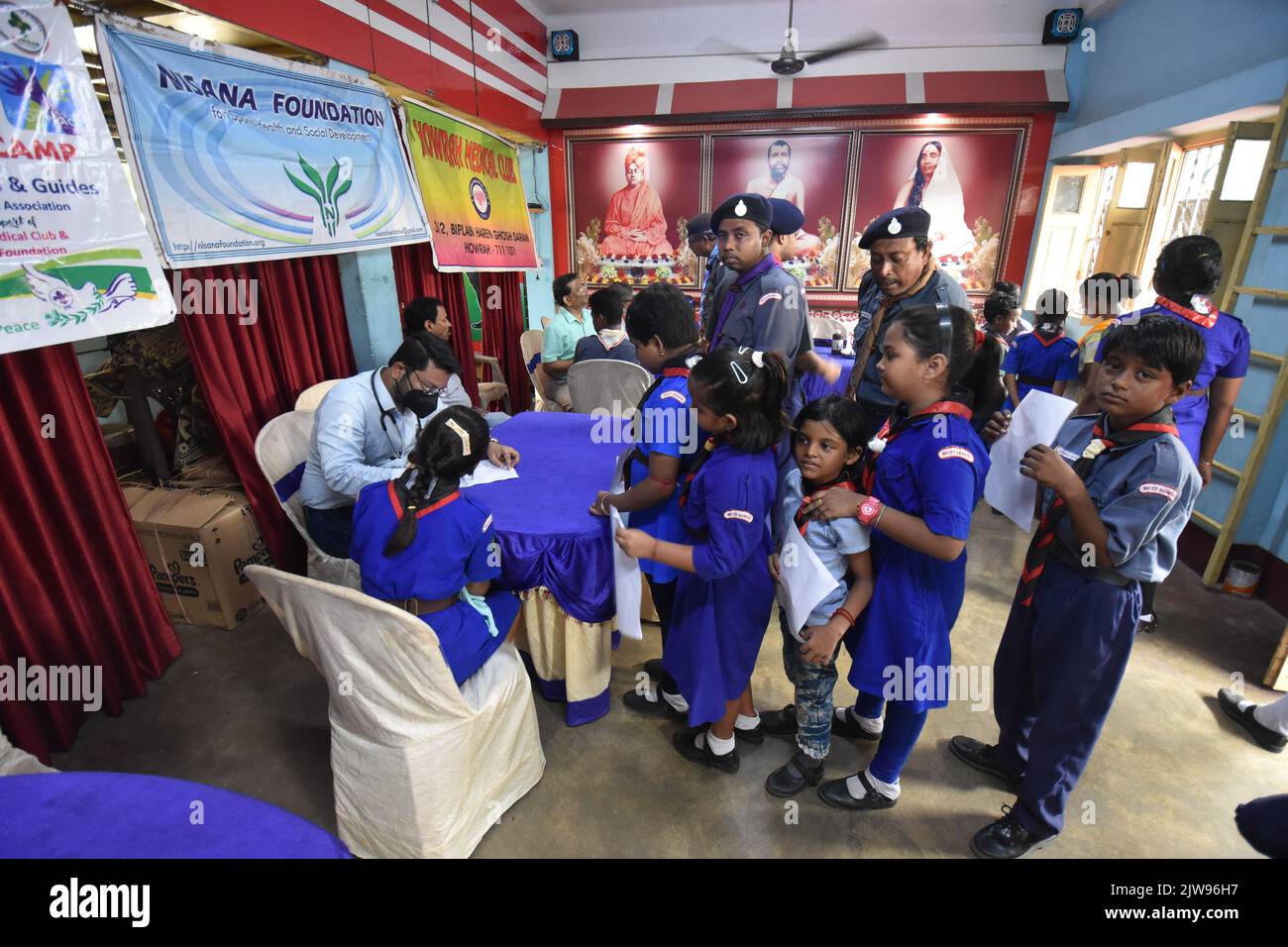 September 4, 2022, Howrah, West Bengal, India: A free health check-up ...