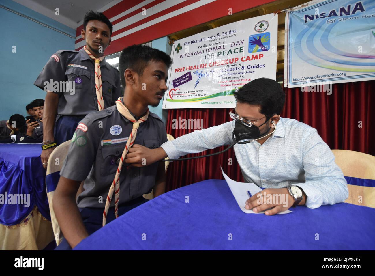 September 4, 2022, Howrah, West Bengal, India: A free health check-up ...
