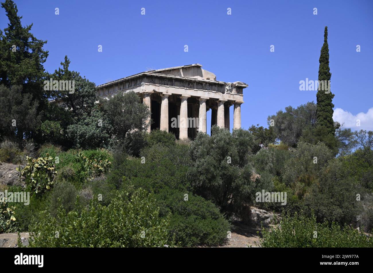 Landscape with scenic view of the Doric peripteral Temple of Hephaestus ...