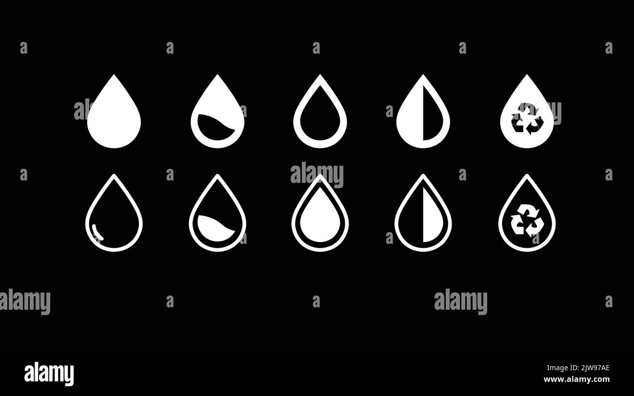 Water Icon Set. Vector isolated editable illustration set Stock Vector ...