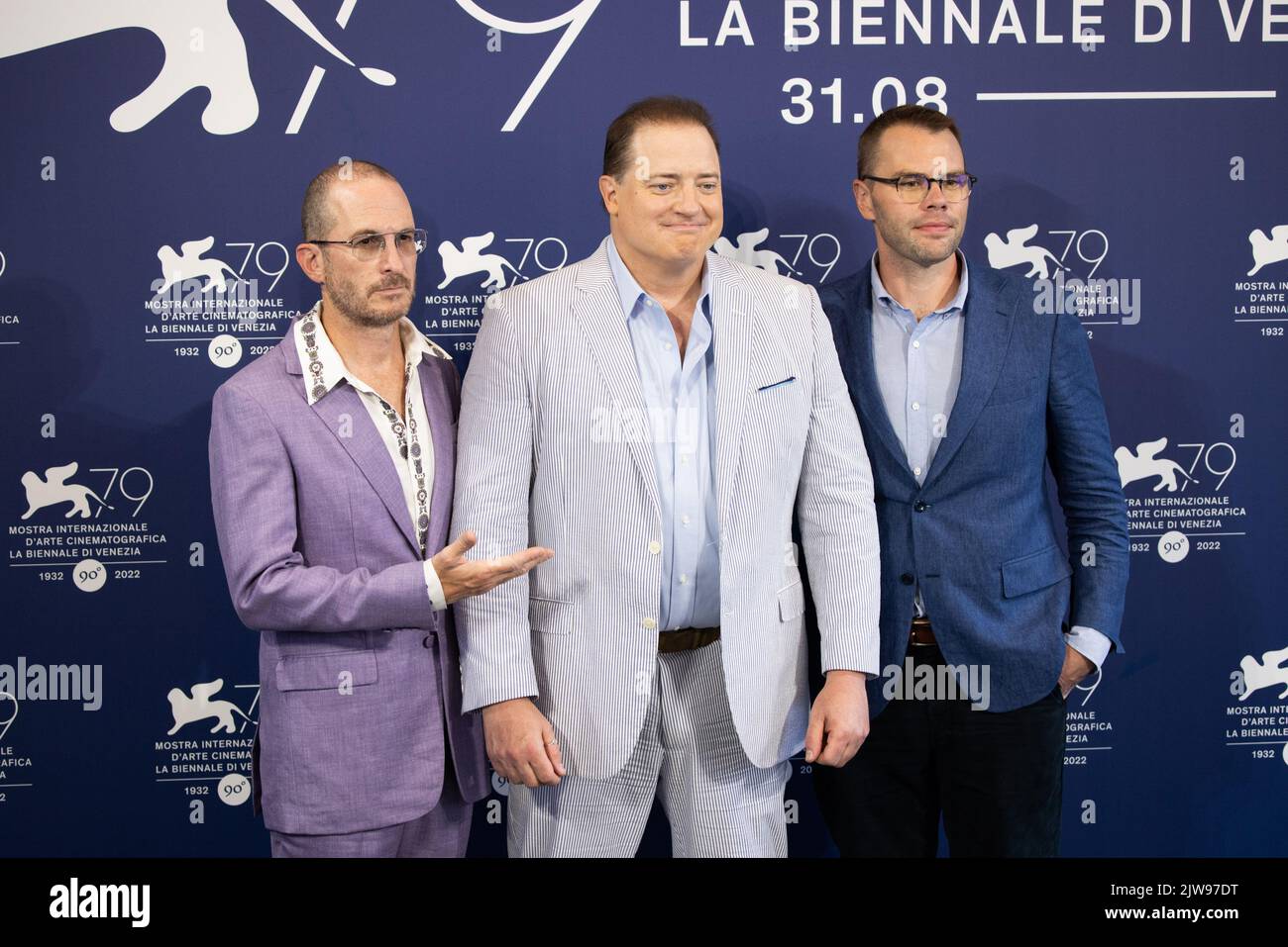 (From L) US director Darren Aronofsky, US Canadian actor Brendan Fraser ...