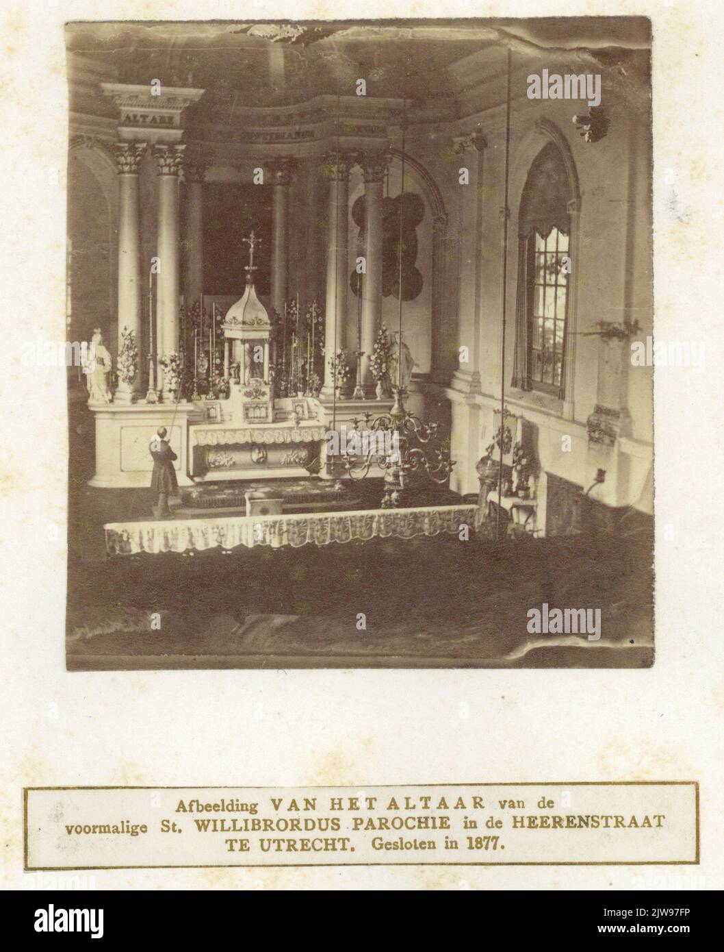Interior of the (old) St.-Willibrordus church on Herenstraat in Utrecht ...
