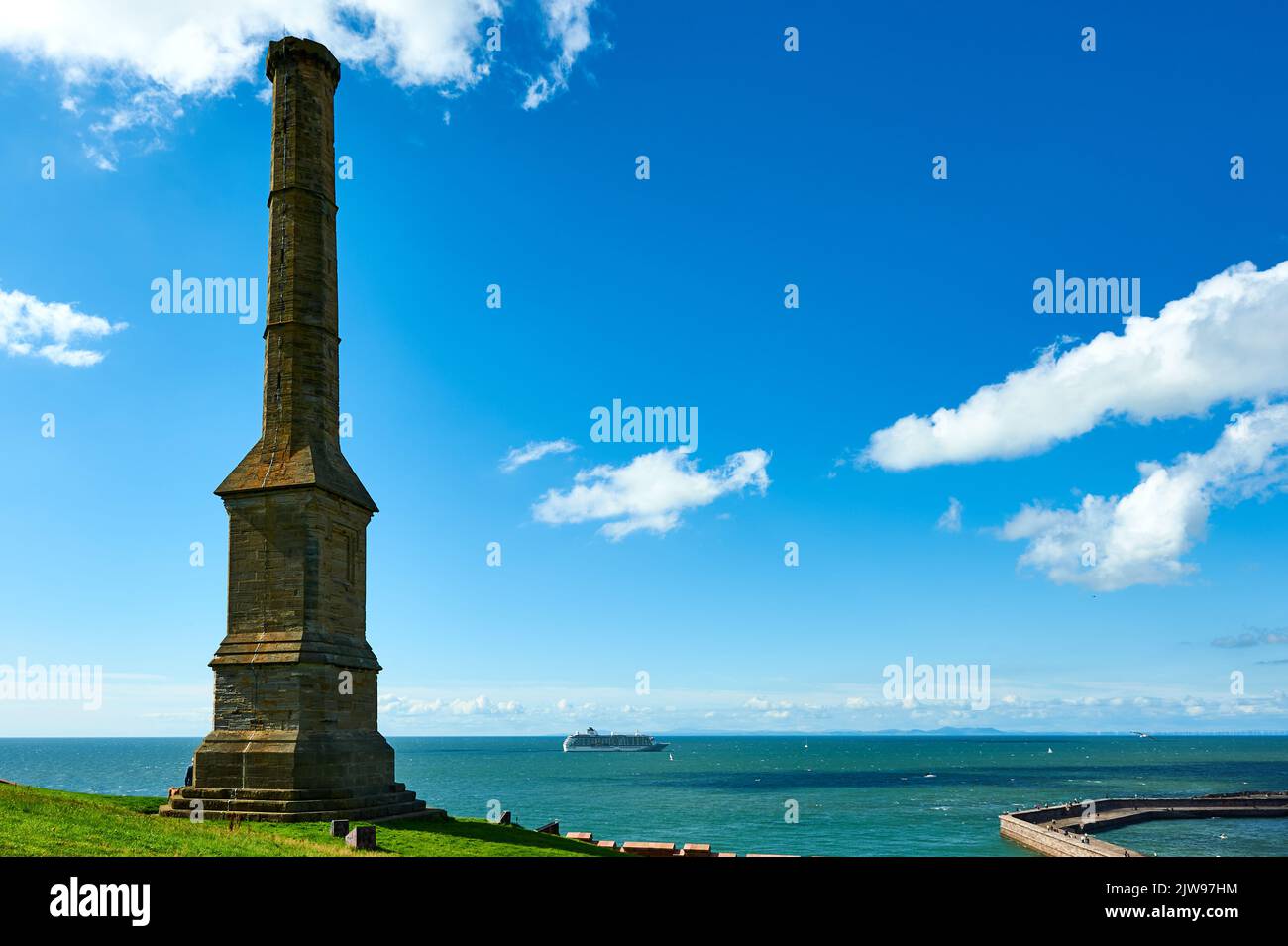 The World cruise ship seen from The Candlestick, Whitehaven, Cumbria ...