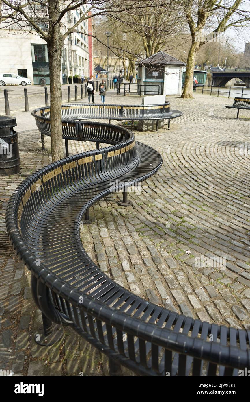 Long winding bench Stock Photo - Alamy