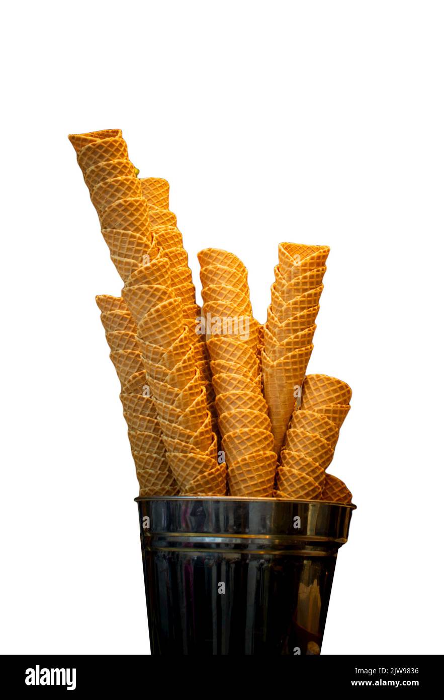 Set of Empty ice cream cones isolated on white background Stock Photo ...