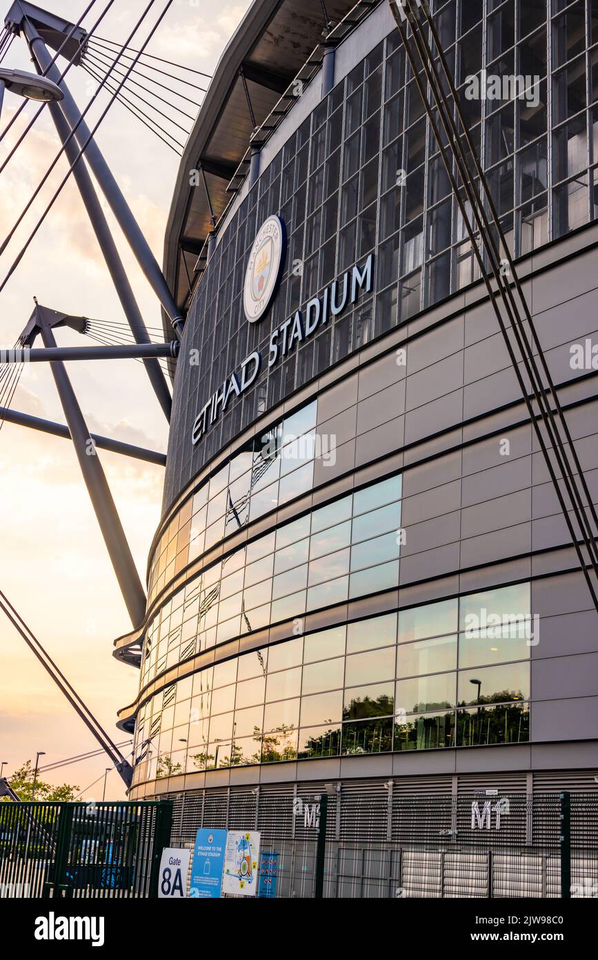 Etihad football stadium - the home of Manchester City - MANCHESTER, UK ...