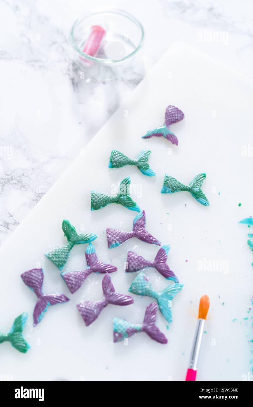 Chocolate mermaid tails Stock Photo - Alamy