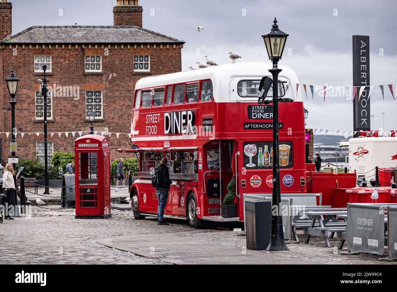 Street Food Bus at Liverpool Merseyside - LIVERPOOL, UK - AUGUST 16 ...