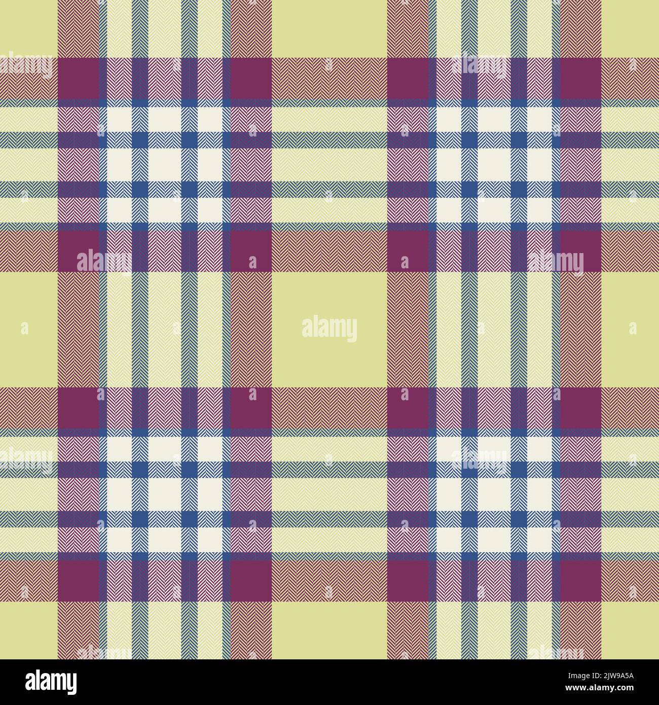 Plaid seamless pattern in yellow. Check fabric texture. Vector textile ...