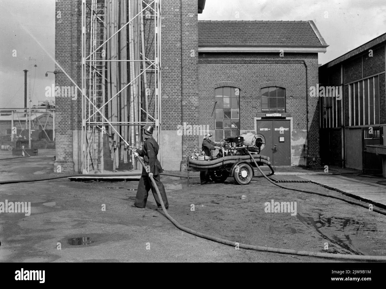 Industrial fire brigade Black and White Stock Photos & Images - Alamy