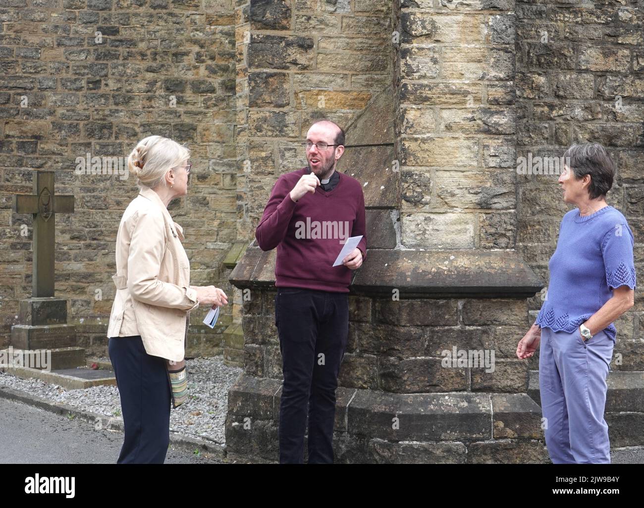 Fr Daniel Palmer, parish administrator, with parishioners after Mass on ...