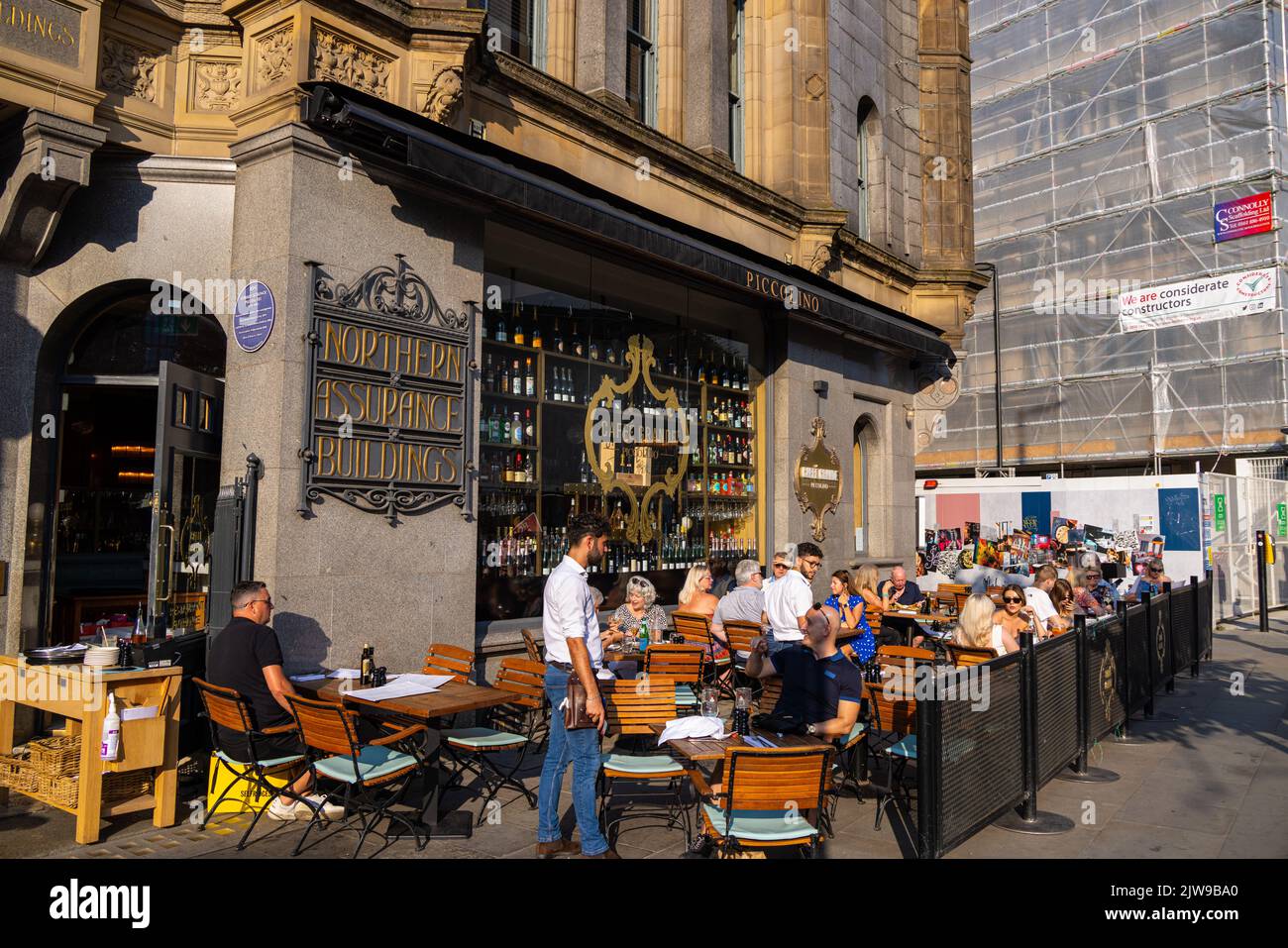 Beautiful street cafe in Manchester- MANCHESTER, UK - AUGUST 15, 2022 ...