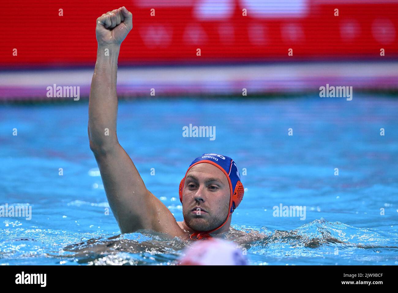 SPLIT, CROATIA - SEPTEMBER 4: Jesse Koopman of Netherlands icelebrate ...