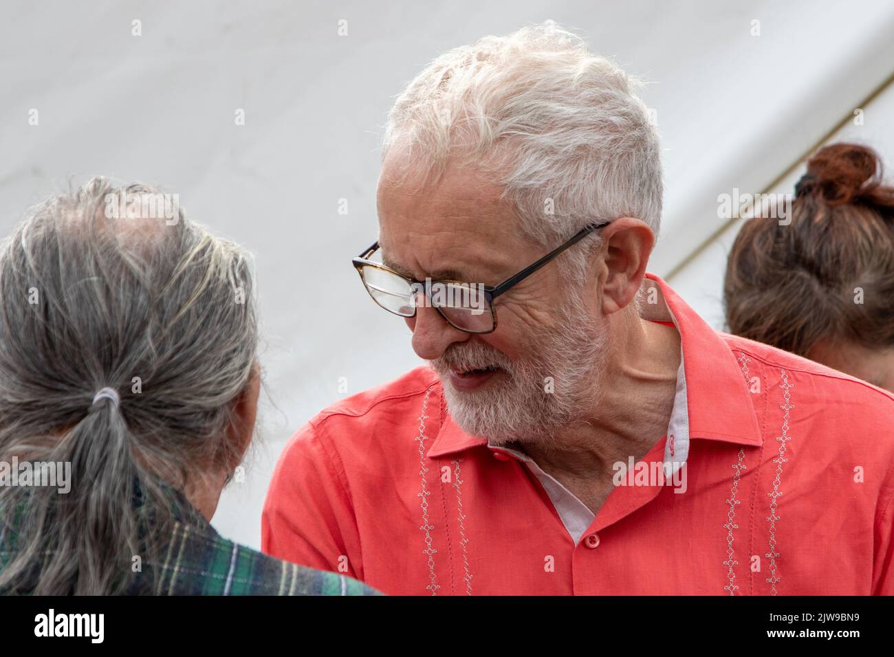 Ex Labour leader Jeremy Corbyn speaking at the annual Burston School ...