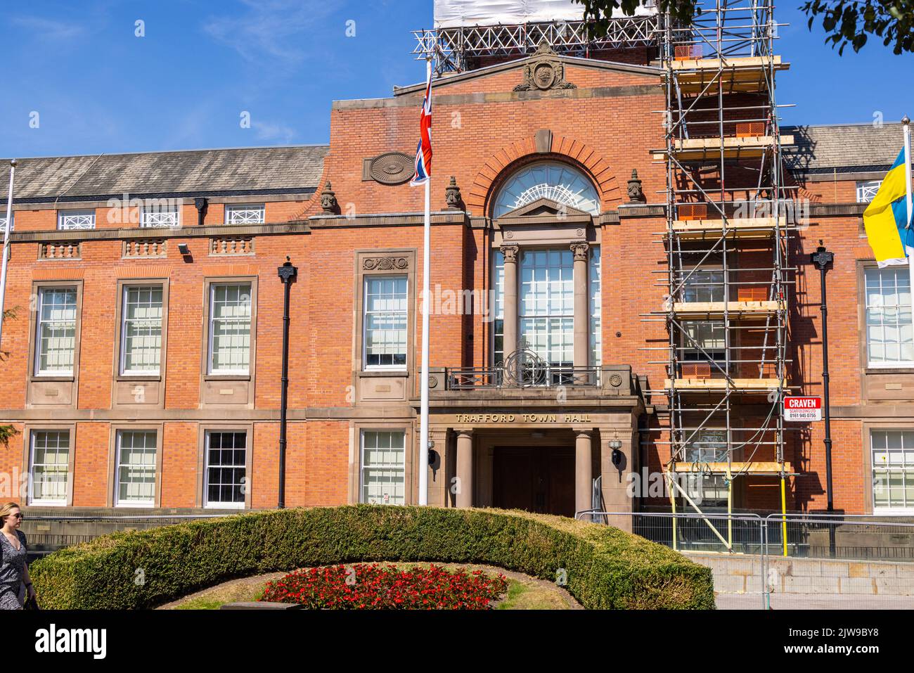 Trafford Town Hall in Manchester - MANCHESTER, UK - AUGUST 15, 2022 ...
