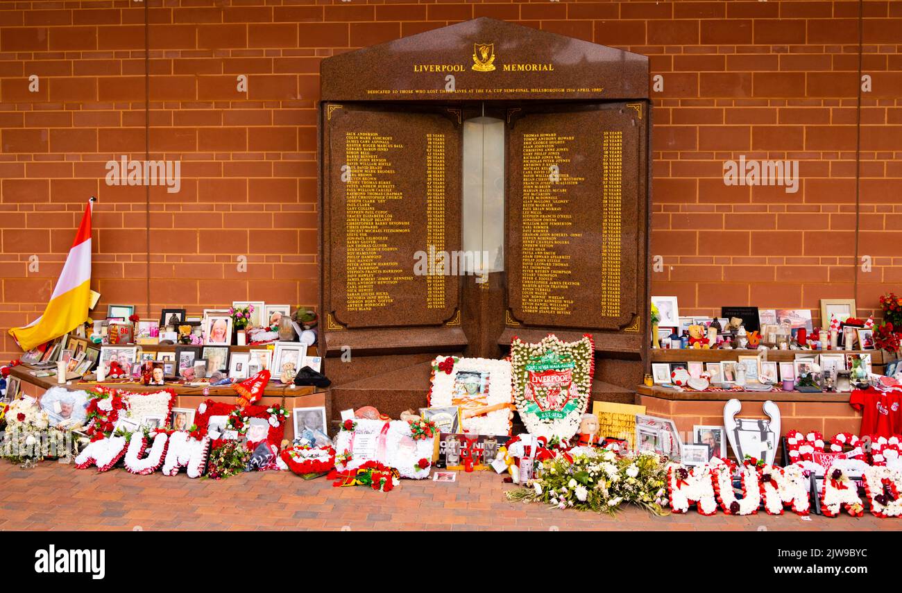 Memorial at Anfield Stadium FC Liverpool - LIVERPOOL, UK - AUGUST 16 ...