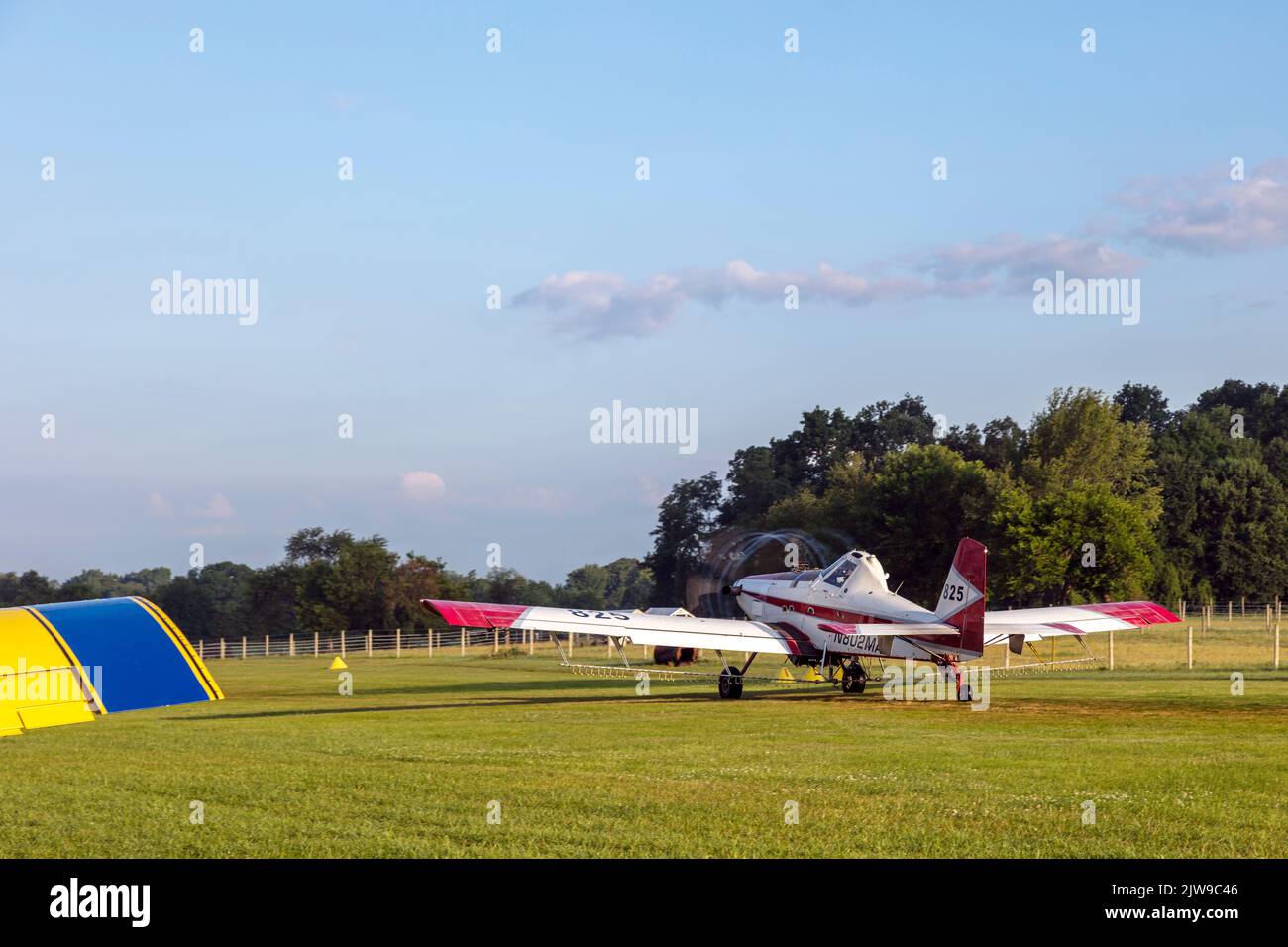 Crop duster plane, at airport, E USA, by James D Coppinger/Dembinsky ...