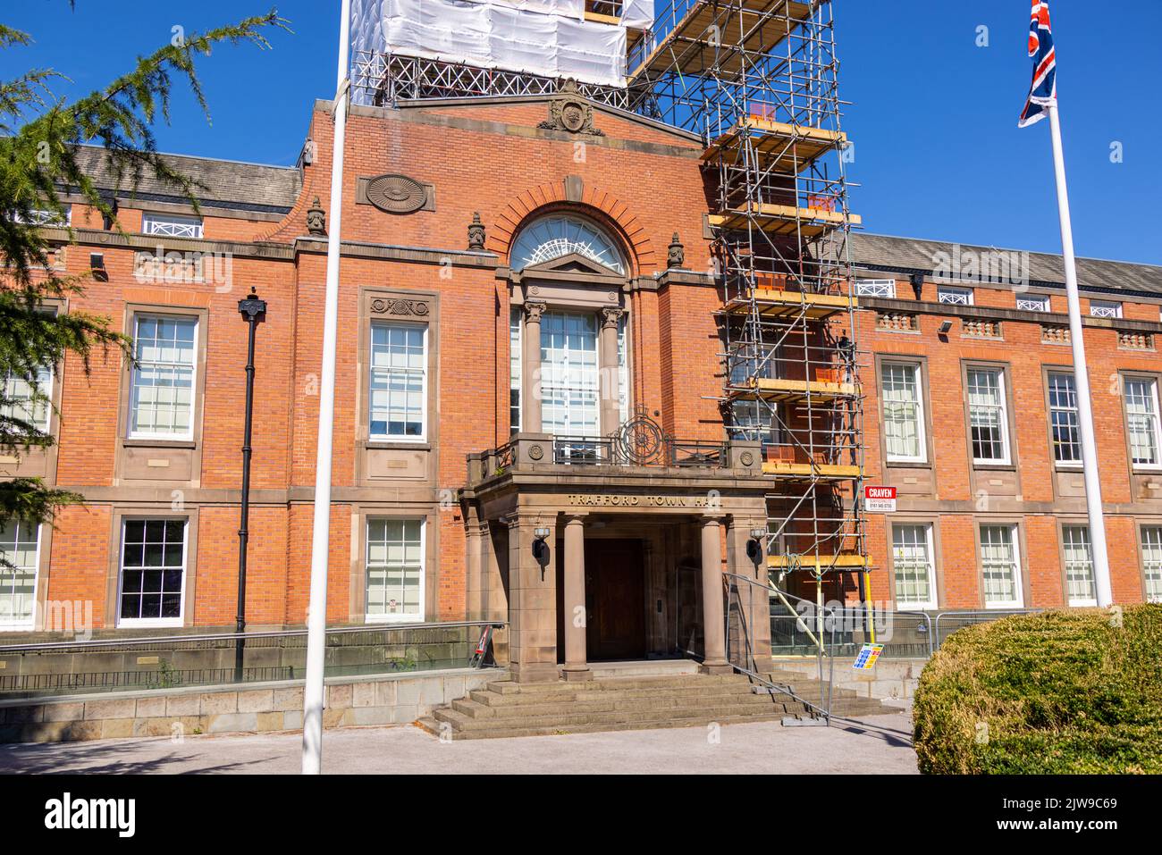 Trafford Town Hall in Manchester - MANCHESTER, UK - AUGUST 15, 2022 ...