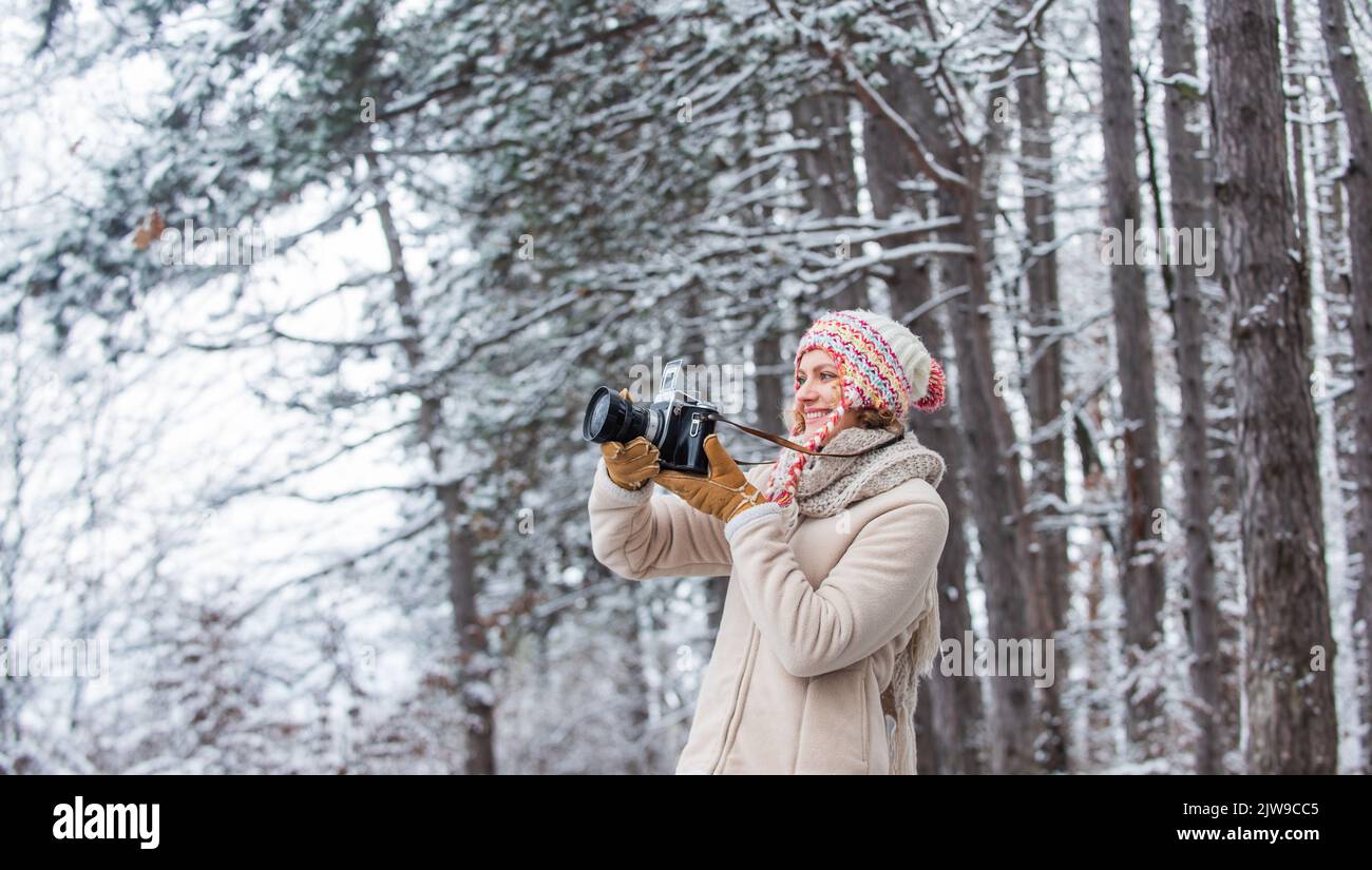 Traveling concept. Capturing winter. Take stunning winter photos ...