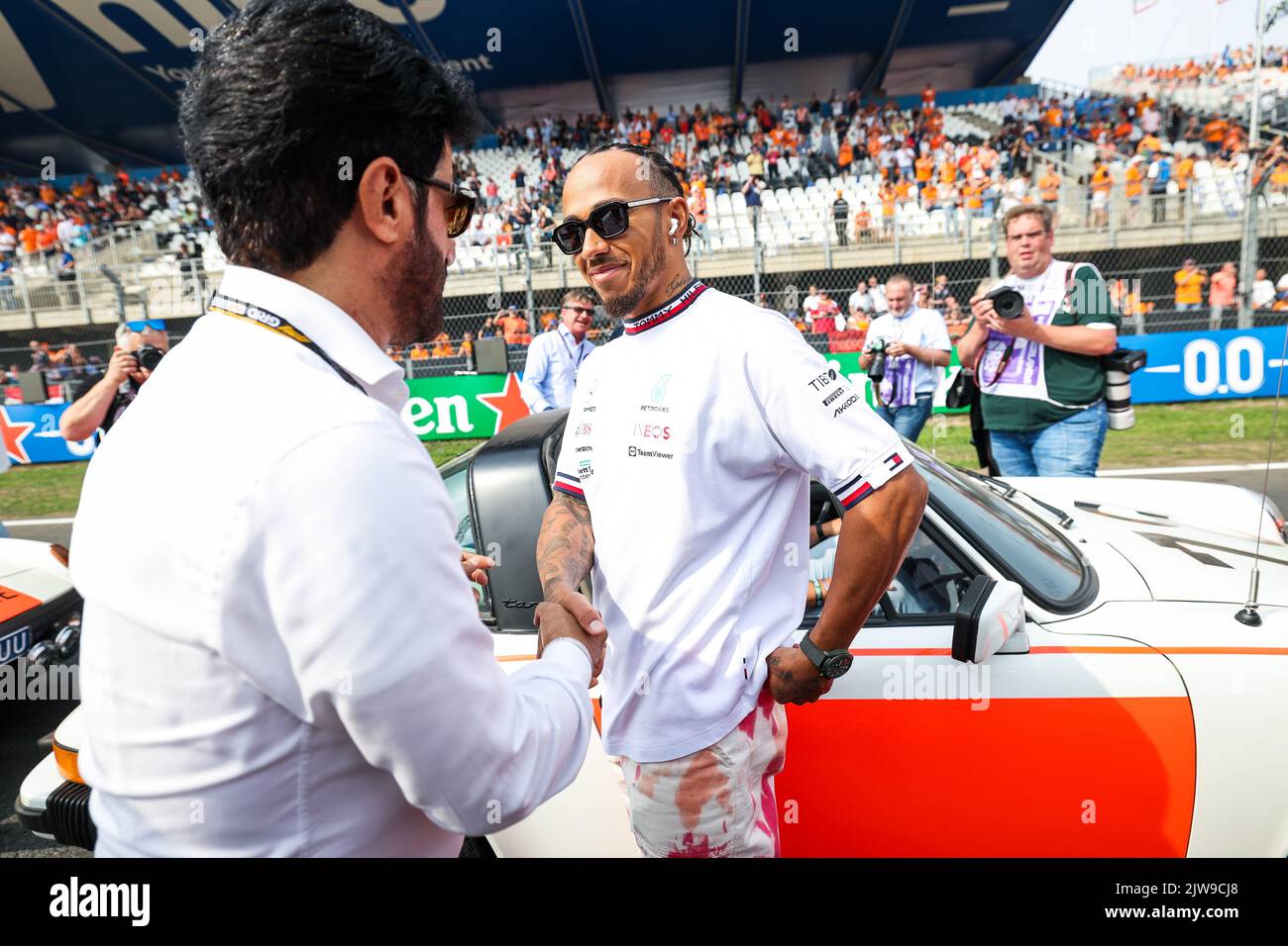 BEN SULAYEM Mohammed (uae), President of the FIA, with HAMILTON Lewis (gbr), Mercedes AMG F1 ...